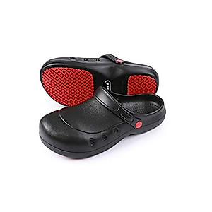 Men or Women Kitchen and Chef Shoes Safety Work Steel Toe Clog Black