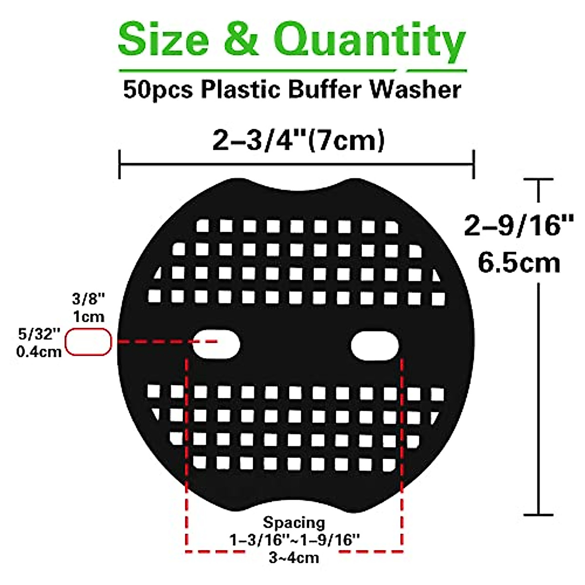 Bakulyor 50pcs Garden Staples Plastic Buffer Washer, Landscape Staple Stakes Gaskets, Yard Pins Gasket for Weed Barrier Fabric, They Keep The Barrier from Ripping & Create a Sturdier Hold - Black