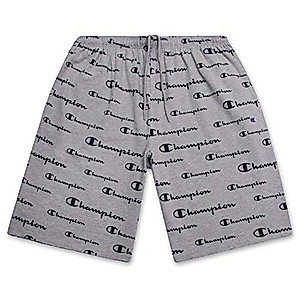 Champion Gym Shorts Big and Tall - All Over Print Mens Workout Athletic Shorts Heather Grey Navy