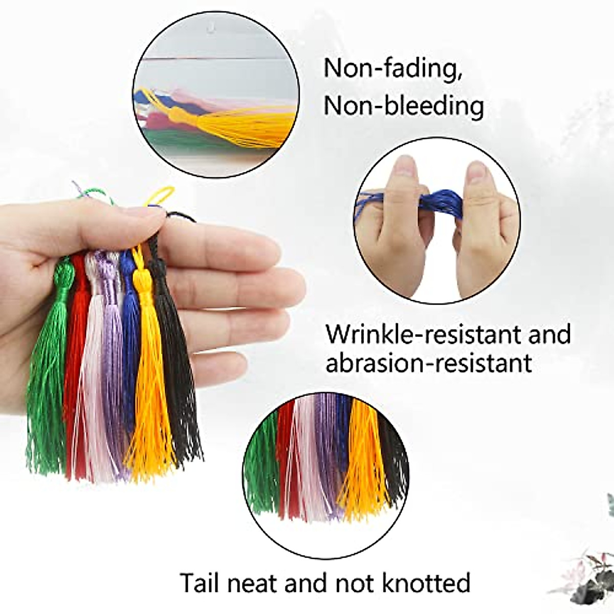 TORMEN 25 Pcs Bookmark Tassels, 5 inch Handmade Silky Soft Tassels with Cord Loops for Keychain Jewelry Making, Graduation, Sewing, DIY Craft (Blue