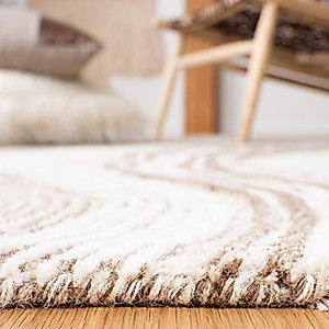 SAFAVIEH Fifth Avenue Collection 2' x 3' Beige/Ivory FTV121B Handmade Mid-Century Modern Wool Entryway Living Room Foyer Bedroom Kitchen Accent Rug