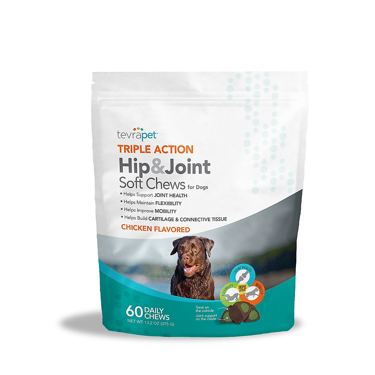 TevraPet Triple Action Hip & Joint Soft Chews, 60 daily chews, 13.2 oz