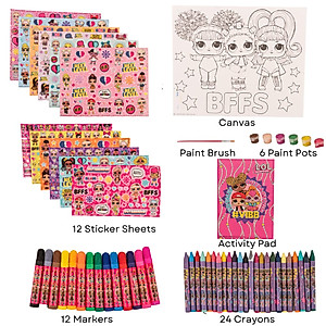 LOL Surprise Creative Coloring Canvas Painting and Activity Set for Kids, 1000+ pcs