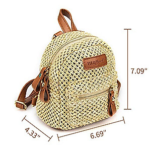 Yulia Basanti Mini Straw Purse Tiny Backpack For Women and Girls Lightweight and Fashionable