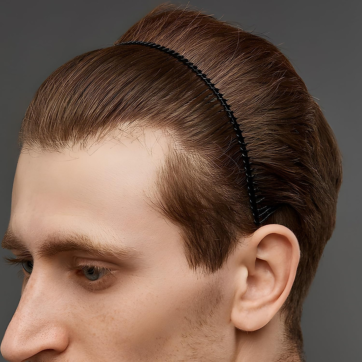 Lingfeng Yinuo 6-piece set of unisex metal headbands for men and women, outdoor anti slip headbands