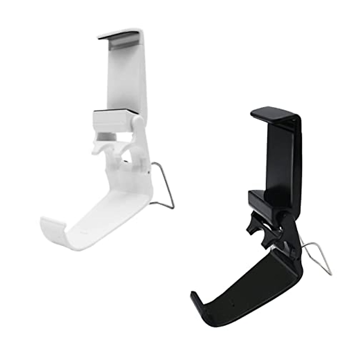 SOLUSTRE Stand Holder 2pcs Controller Black White Phone Organizer Gamepad Conter One Display Mobile Holder with Bracket for Stands Clip Game Gaming Compatible Rack Cellphone