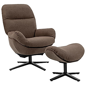 VBSQ Modern Swivel Rocking Chair & Ottoman Set w/Foot Rest Slirr Chair Rocking Chair Rocker Chair Rocker Camp Chair Rocker Recliner Rocking Camp Chair Rocking Chairs Outdoor Rocking Chair