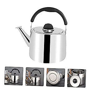 FELTECHELECTR Pot Thermal Coffee Stovetop Kettle Coffee Stovetop Coffee Dispenser Gas Whistling Kettle Coffee Espresso Maker Microwave Small Tea Kettle Basket Bottle Plastic Silver