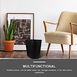 POPETPOP Small Trash Can Plastic Wastebasket : Square Garbage Can Trash Bin Rubbish Bucket - Garbage Container Basket Slim Waste Basket for Bathroom Kitchen Office, 14L