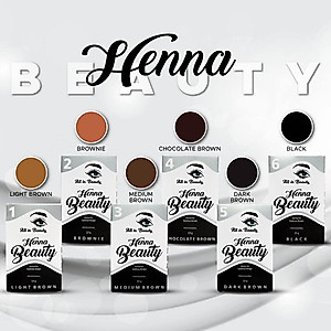 All in Beauty Henna for Brow Coloring and Tinting, Made from Natural and Harmless Ingredients, Tint your Brows, Long Lasting and Waterproof (Medium Brown)
