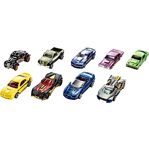 Hot Wheels Toy Cars or Trucks 9-Pack, Set of 9 Vehicles in 1:64 Scale, Including 1 Exclusive, for Kids & Collectors (Styles May Vary)