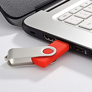 USB 3.0 Flash Drive KOOTION 10 Pack 32gb Flash Drive USB Thumb Drive 3.0 USB Drive 32gb USB Flash Drive Keychain Memory Stick Swivel Jump Drives, Color-Coded