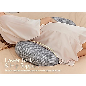 Momcozy Pregnancy Wedge Pillow for Sleeping, Portable Maternity Pillow for Side Sleeper, Support for Back, Belly, Hips for Pregnant Women, Adjustable Travel Pregnancy Pillow, Grey