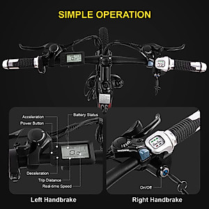 KBJPADS 26" Adult Electric Bikes 750W Motor Ebike 48V 16Ah Lithium Battery Electric Bicycles Dual Shock Absorbers 5-Speed 21MPH Mountain Beach E Bike