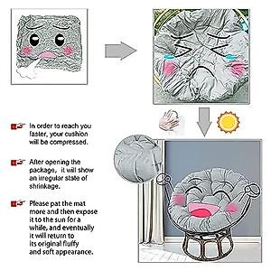 SNIME Cushion Round Saucer Chair Cushion, Outdoor Waterproof Egg Chair Cushion, Hanging Rattan Swivel Chair Cushion (Color : Light Green, Size : 120x120cm)