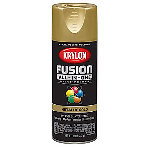 12 oz Krylon K02770007 Gold Fusion All-In-One Paint & Primer Spray Paint, Metallic