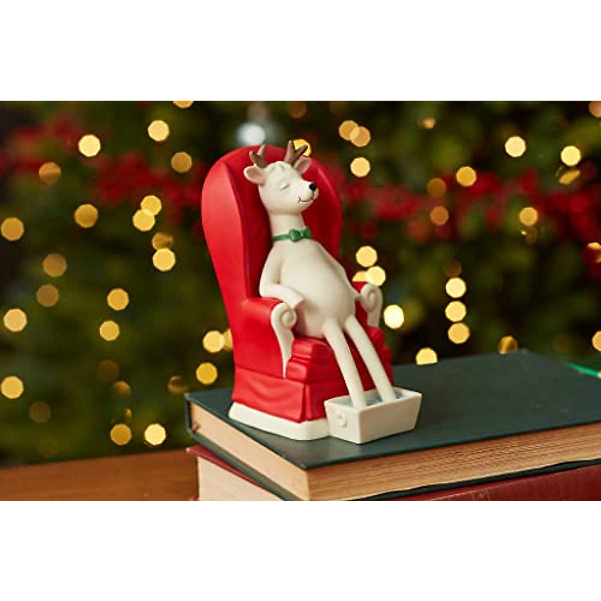 Department 56 Snowbabies Christmas Memories Santa's Reindeer Rest and Relaxation Figurine, 5.35 Inch, Multicolor