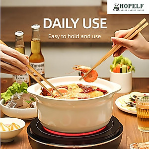 HOPELF 5 Pairs Bamboo Chopsticks Wooden Chinese Classic Style，9 1/2 Inches，More Quantity Choices 10Pairs/20Pairs