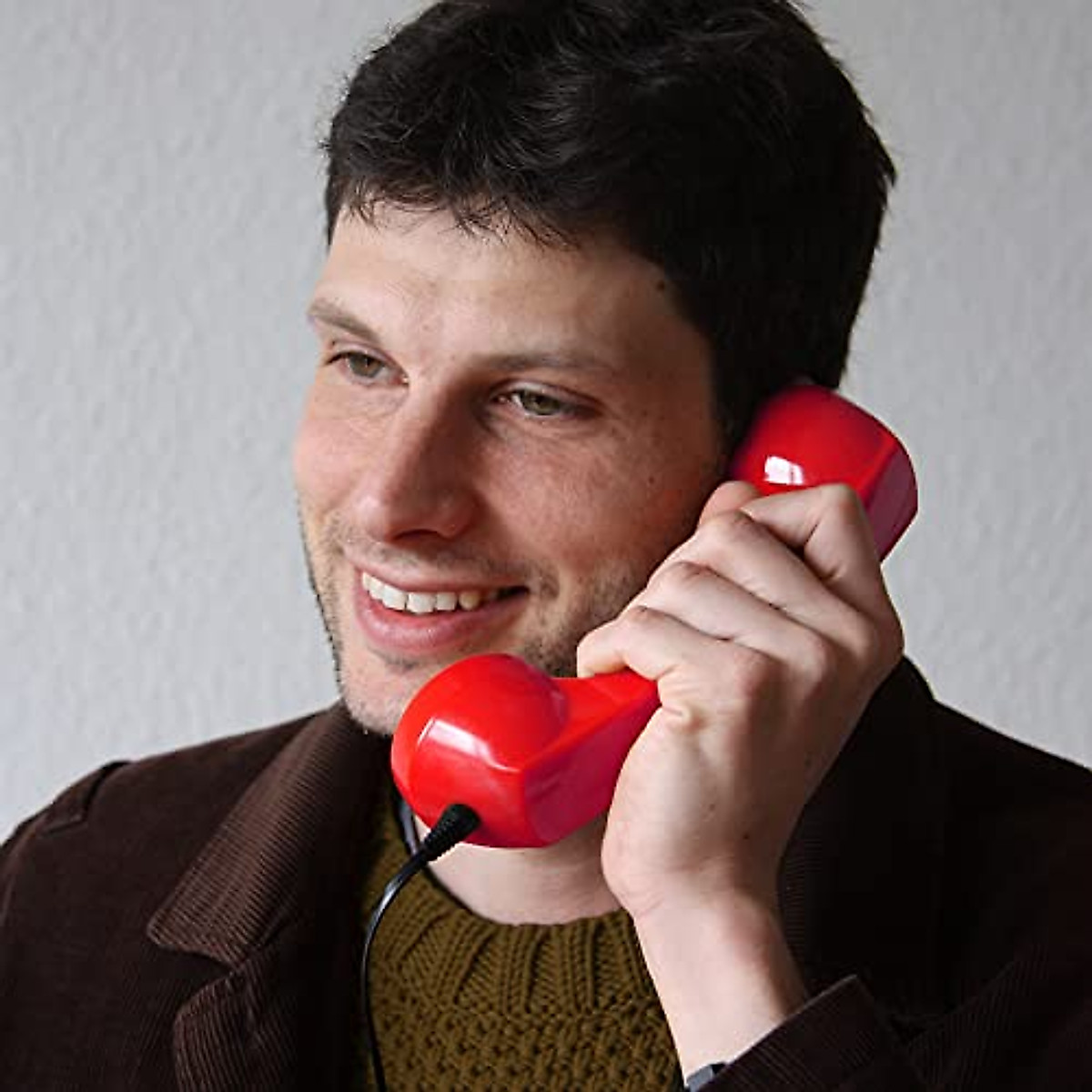 Opis Technology Retro handset (Bundle for iPhone) in Red/Old-Style Telephone Headset for Android Cell-Phones, Smartphones, Tablets, notebooks - The 60s Micro