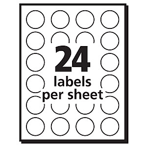 Avery Removable Print or Write Labels for Laser and Inkjet Printers, 0.75 Inches, Round, Pack of 1008 (5408), White