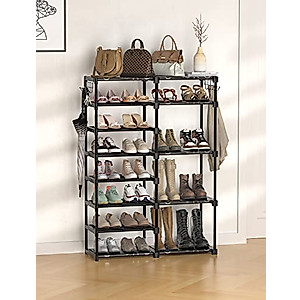 TIMEBAL 8-Tier Shoe Rack Storage Organizer, 25-28 Pairs Shoes Shelf Organizer, Removable & Dust Large Stackable Shoe Rack for Boot & Shoe Storage