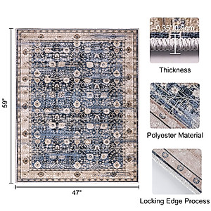 Anidaroel Office Chair Mat for Hardwood and Tile Floor, 47”X59” Computer Chair Mat for Rolling Chair, Desk Chair Mats, Low-Pile Carpet, Anti-Slip Floor Protector Rug