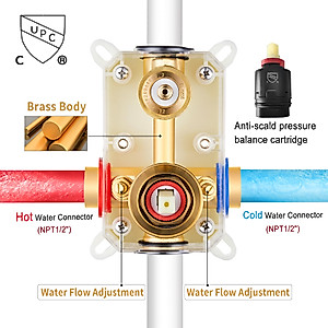 Gabrylly Slide Bar Shower System, Shower Faucet Set Complete with High Pressure 8" Rain Shower head and 5-Setting Handheld Shower Set, Shower Valve Include, Brushed Nickel