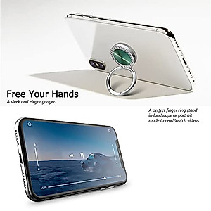 Dremmiwin Crystal Phone Ring Grip, Cell Phone Ring Holder Finger Kickstand, CD Pattern 360 Rotation for iPhone and Android Phone (Silver Diamond)
