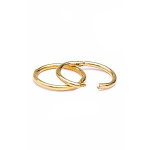 Gold-Tone 925 Sterling Silver Nose Ring Hinged Hoop 3/8" 9.5mm 18G