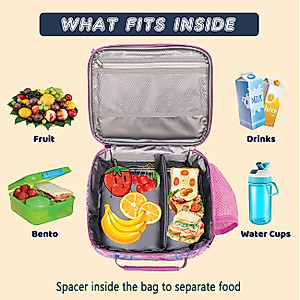 Choco Mocha Tie Dye Lunch Box Kids Lunch Box for Girls Lunch Boxes for School Girls Lunchbox for Kids Lunch Bag for Girls with Shoulder Strap for Toddler Preschool Kindergarten