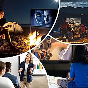 Projector Screen with Stand 60inch Portable Projector Screen 16:9 4K HD Outdoor Indoor Projector Screen with Carry Bag Foldable Wrinkle-Free Movie Screen for Home Theater Travel Camping Party Office