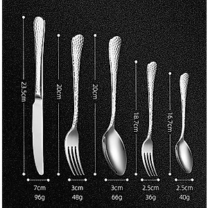 Hammered Silverware Set 16 Pieces Stainless Steel Flatware Set for 4, Mirror Polished Tableware Cutlery Set for Home Kitchen Restaurant Hotel, Kitchen Utensils Set, Modern Design, Dishwasher Safe