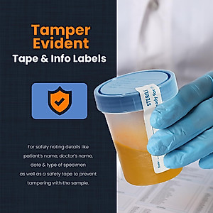 MED PRIDE Disposable Specimen Cups 10-Pack| High-Grade Silicone, Sterile, Individually Wrapped Medical Cups W/Leakproof, Screw-On Lids & Tamper-Evident Seal| Urine, Fluid Sample Collection & More