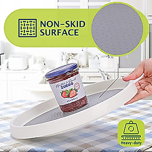Set of 6, 12 Inch Non-Skid Lazy Susan Turntable, Lazy Susan Organizer for Cabinet, Pantry Organization, Kitchen Storage, Refrigerator, Countertop, Spice Rack (6 Pack 12 in)