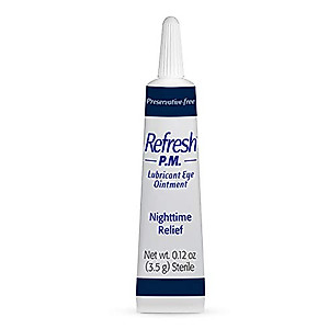 Refresh P.M. Lubricant Eye Ointment, Nighttime Relief, Preservative-Free, 0.12 Oz Sterile, Packaging May Vary