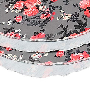 FasterS Infant Floral Swaddle Wrap with Headbands Hats Value Set Newborn Receiving Blanket Photography Props 35X35inch (Gray-2)