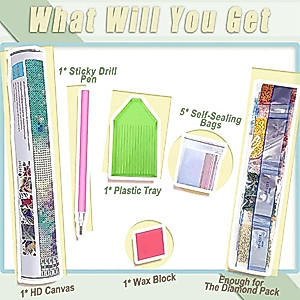 Adults Diamond Painting 5D Green Plants Diamond Painting Kits for Kids,DIY Diamond Dots Diamond Art with Round Full Dril Diamonds Diamond Art Gem Painting Crafts for Home Wall Decor Gift-12X16in