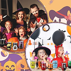 Roshtia 10 Pcs Halloween Mug Set 12 oz Pumpkin Cat Ghost Witch Holiday Cup Halloween Matching Water Tumbler for Home School Office Table Centerpieces Birthday Housewarming Gifts, 10 Styles