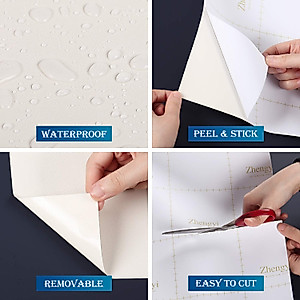 FunStick Solid Cream White Wallpaper Peel and Stick Matte White Contact Paper for Cabinets Self Adhesive Removable Wall Paper Roll Thick Waterproof Vinyl Wallpaper for Drawers Dresser Desk 12" x 200"
