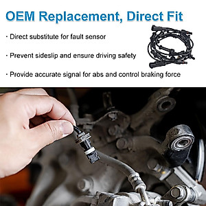 WMPHE 2 Pcs ABS Wheel Speed Sensor Compatible with Jeep Wrangler 3.6L 3.8L 2007 2008 2009 2010 2011 2012 2013 2014 2015 2016 2017, Replacement for 68003281AC 68003281AA, Front Left & Right ABS Sensors