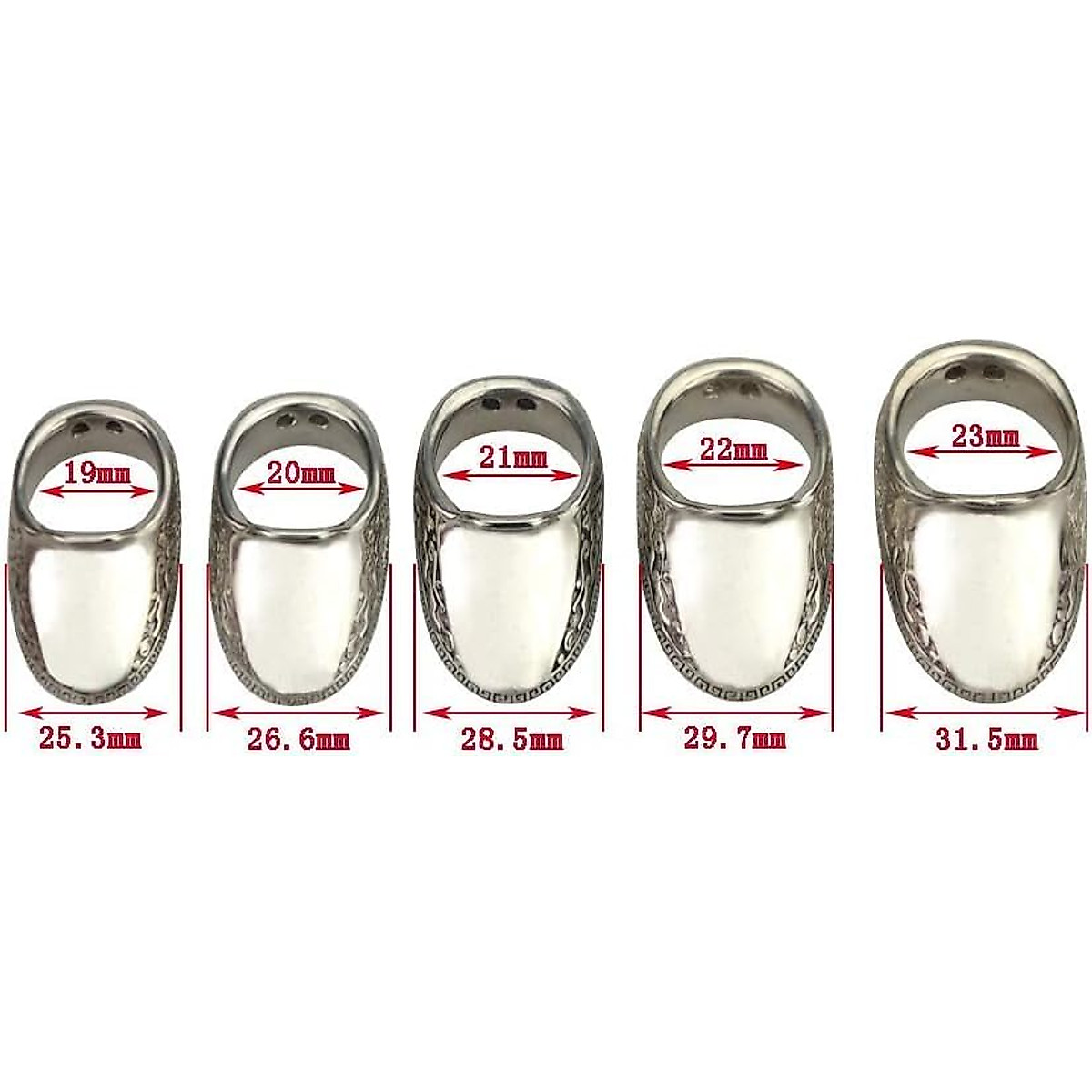 AMEYXGS Archery Thumb Ring Handmade Tibetan Silver Finger Protector Thumb Protector Ring for Outdoor Archery Hunting (19#)