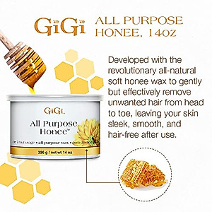 GiGi All Purpose Honee Hair Removal Soft Wax for All Skin and Hair Types, 14 oz
