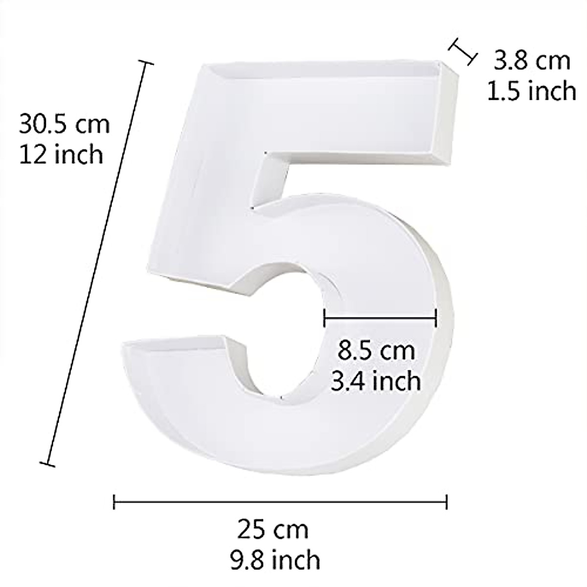 12" Fillable Cardboard Number Shaped Gift Grazing Charcuterie Board Paper Tray Box (5, White)
