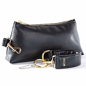 KEYPER 2-Piece Luxe Wristlet Set (IT Bag and a Key Ring Bracelet) | Cruelty Free PU Vegan Leather | Durable, Secure with Large Capacity | Classic Clutch Luxury Purse for Women