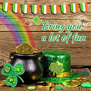 428 Pieces St. Patrick's Day Craft Shamrock Foam Stickers Supplies Glitter Shamrocks Stickers Self Adhesive Foam Clover Stickers for DIY Kids Toddlers Adults Party Favors