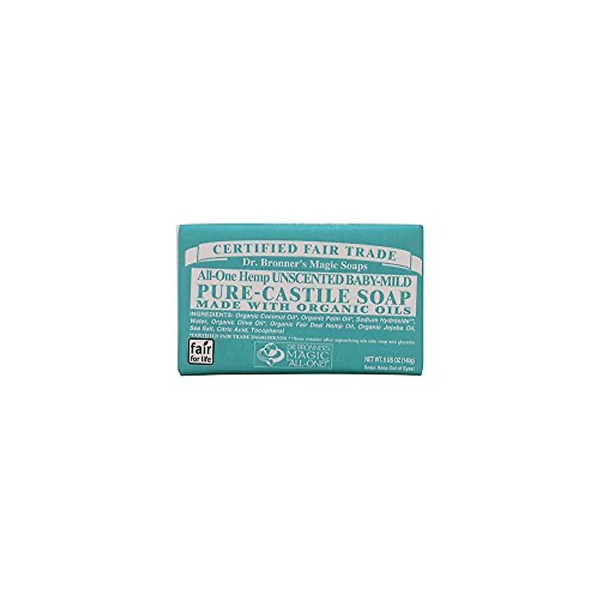 Dr Bronner Bar Soap Organic Mild Baby 5 oz ( 12-Pack)