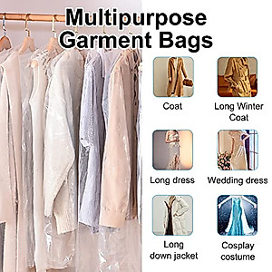 BEISHIDA 20pcs 60 Inch Plastic Garment Bag Dry Cleaner Bags Clear Plastic bag Dry Cleaning Laundry Bags for Clothes Cover Hanging Clothes Clothes Storage for Long Dresses Skirt Coat Suit Shirt Jacket