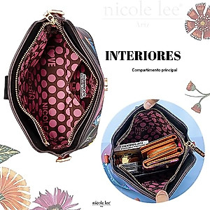 Nicole Lee Butter-Flower Black 3 Piece Set (Backpack, Crossbody, Wallet)