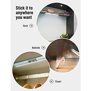 Joyzy 2 Pack Closet Lights Motion Sensor Closet Lighting with LED, Eye Protection Design for Pantry Light Automatic Wireless Lighting, LED Rechargeable Night Light for Wardrobe Under Cabinet Lights