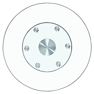30" Glass Lazy Susan Turntable Dining Table Centerpiece with Swivel Assist System Round Tabletop Rotating Tray Large Serving Plate Silent & Smooth Spin